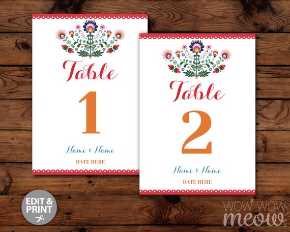 Fiesta Table Numbers Engagement Party Couple's Shower | Etsy