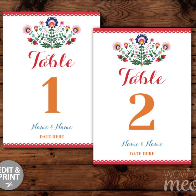 Mexican Table Numbers - Etsy