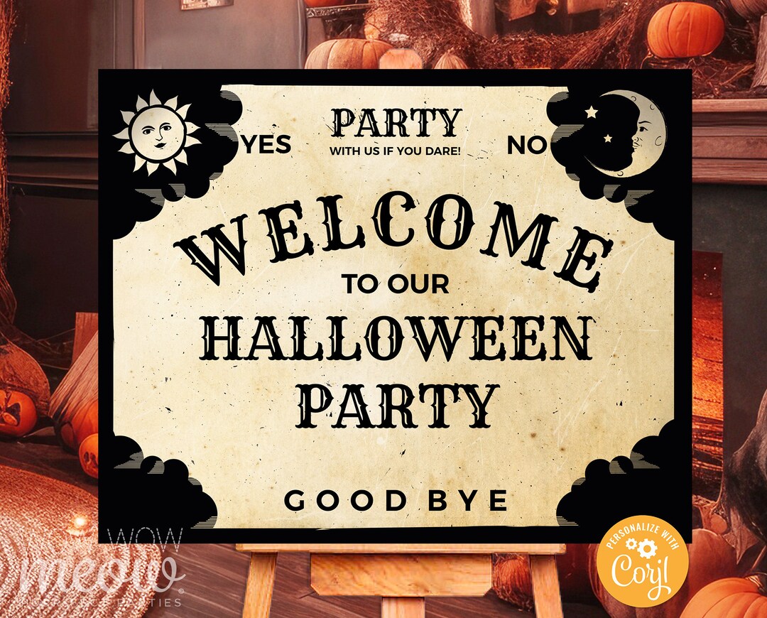 Ouija Poster Welcome Halloween Sign Party 16 X 20 Sign Editable ...