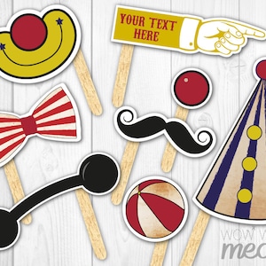 55 Piece Circus Carnival Photo Props INSTANT DOWNLOAD Editable Clown ...