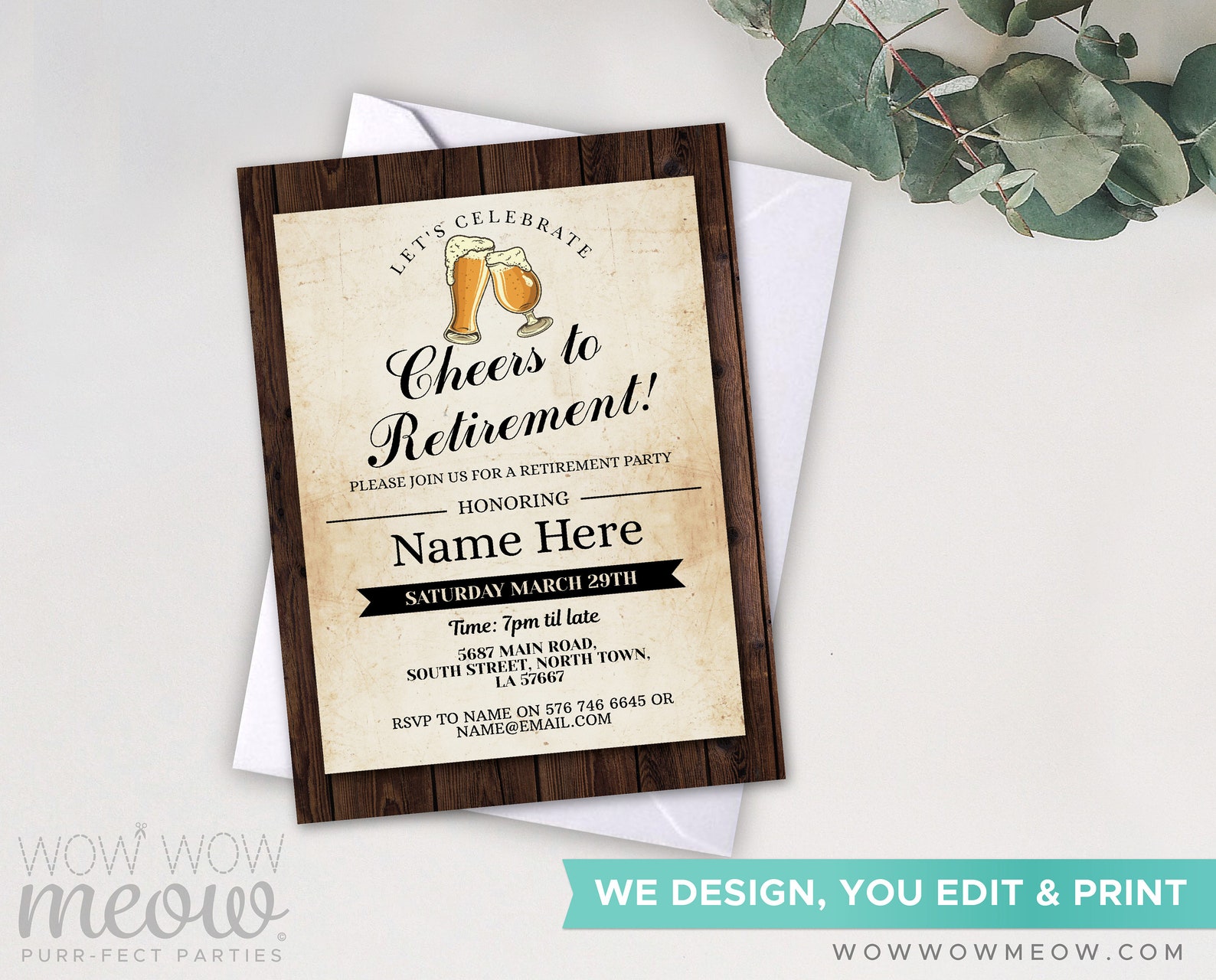 Cheers to Retirement Invitation Beers Retired Invite Letter | Etsy