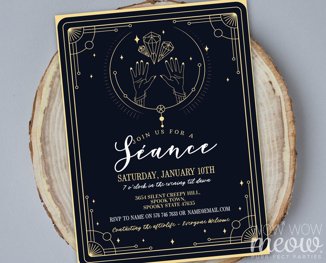 Seance Mystical Birthday Invitation Hands Christmas Magical Hands ...