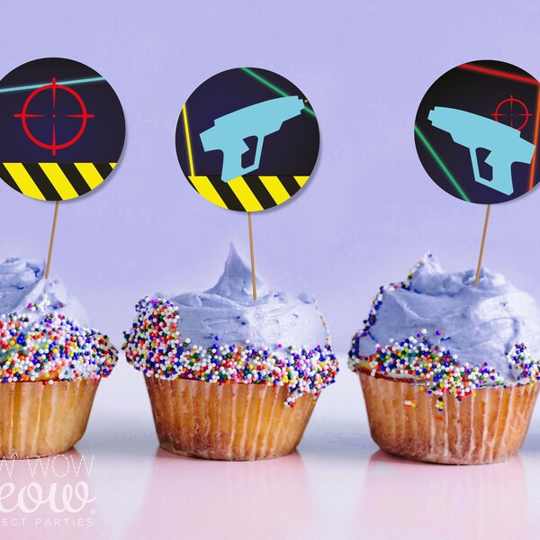 Laser Tag Cupcake Toppers - Etsy