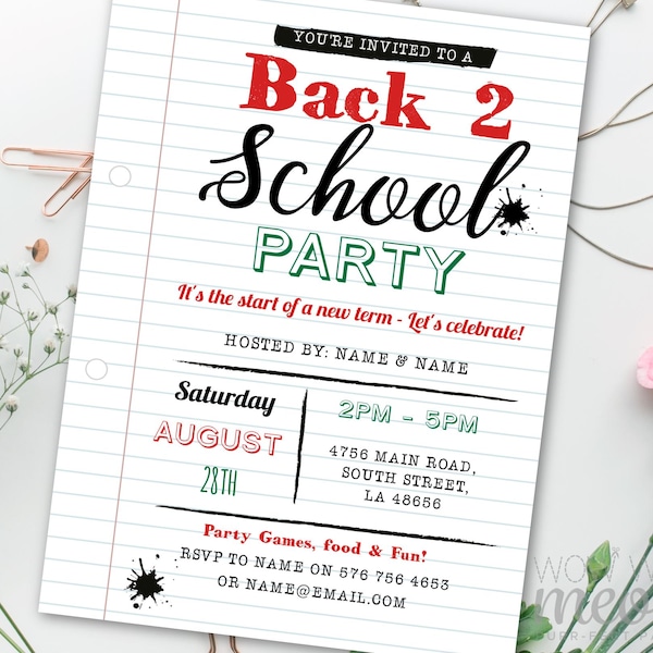Back to School Invites - Etsy