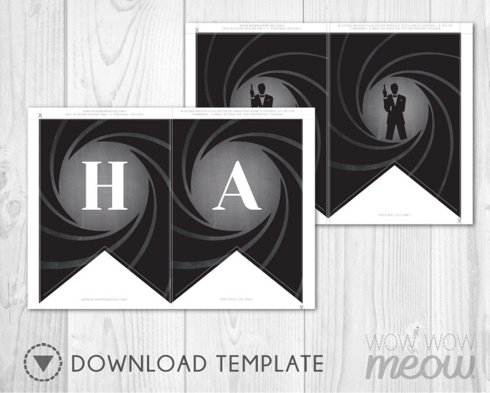 Secret Agent Spy Party Banner INSTANT DOWNLOAD Tuxedo Suit - Etsy UK