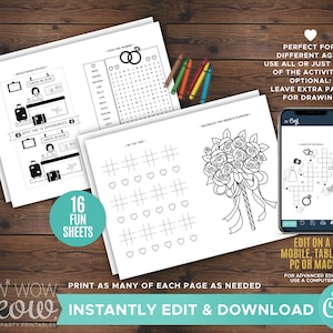 Wedding Coloring Book Children's Activity Sheets Booklet Printable ...