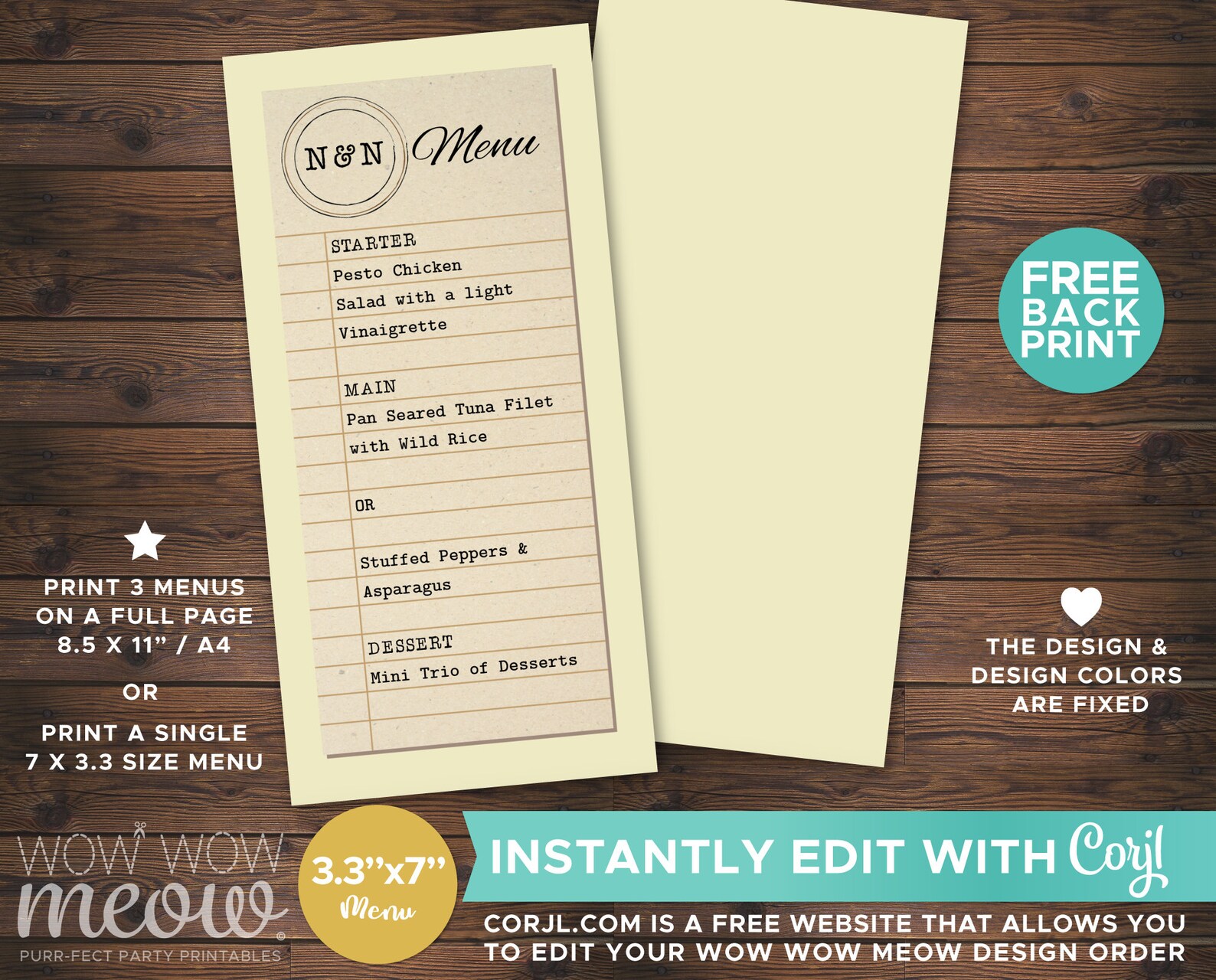 Library Menu Dinner Book Club Template INSTANT DOWNLOAD Yellow - Etsy ...