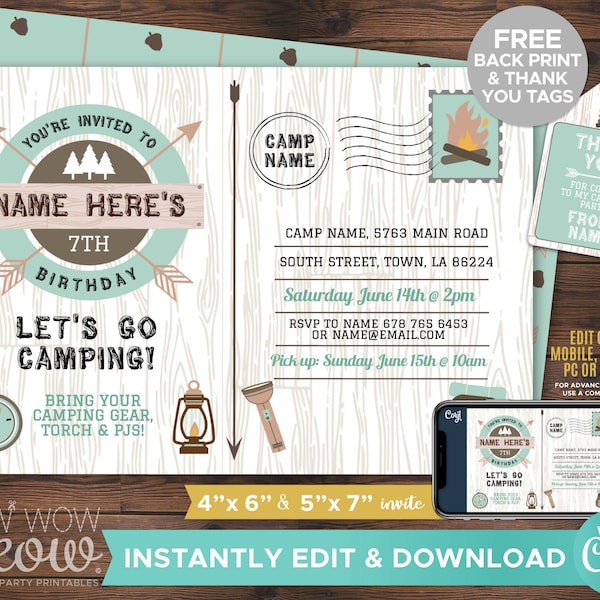 Camping Invitations - Etsy
