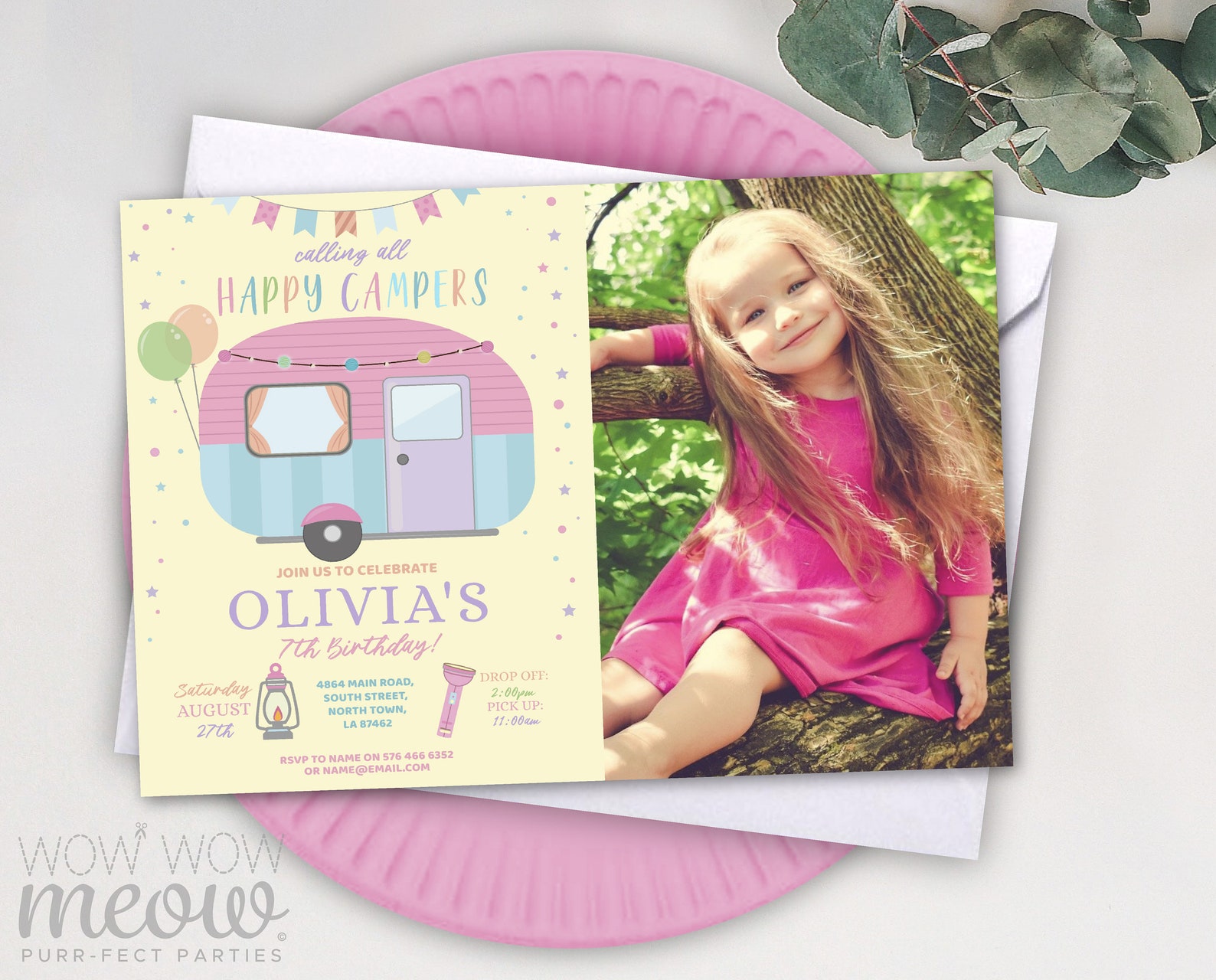 Camper Van Birthday Invitation Photo Campers INSTANT DOWNLOAD - Etsy UK
