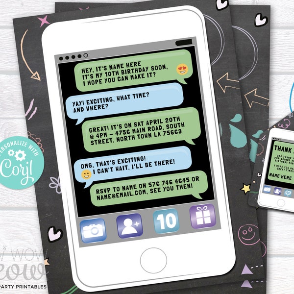 Phone Invitation - Etsy