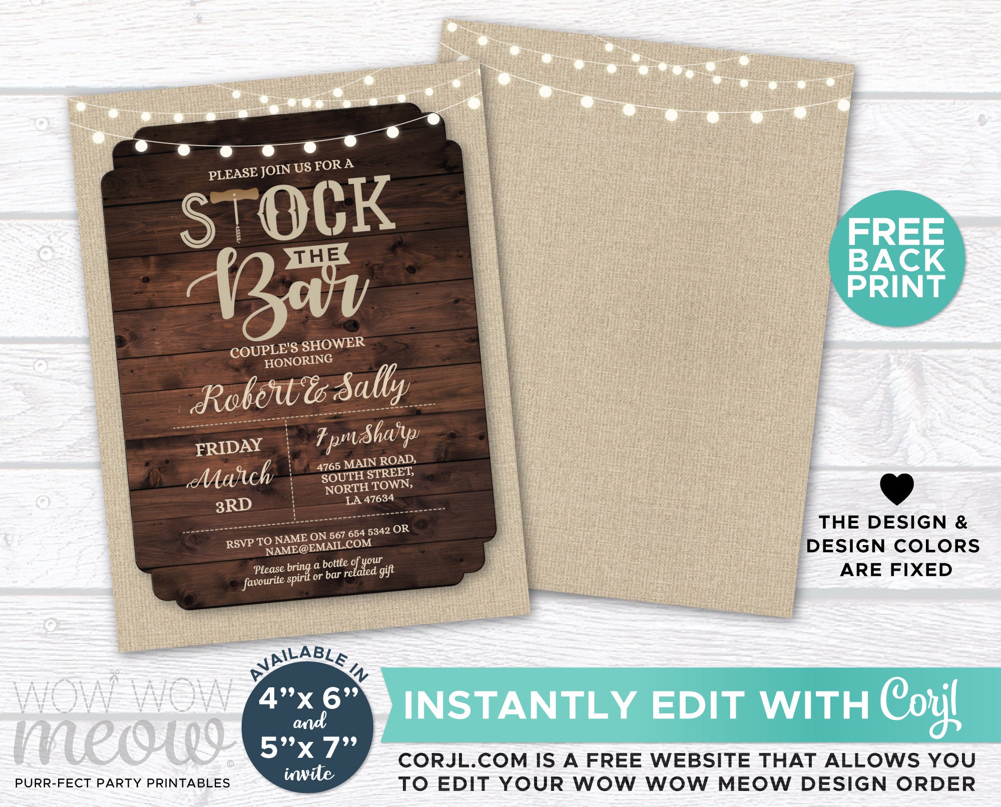 Stock the Bar Invitations Couples Shower Engagement Invite - Etsy