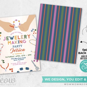 Jewellery Invitation Birthday Beading Crafts Invite Beads Digital ...