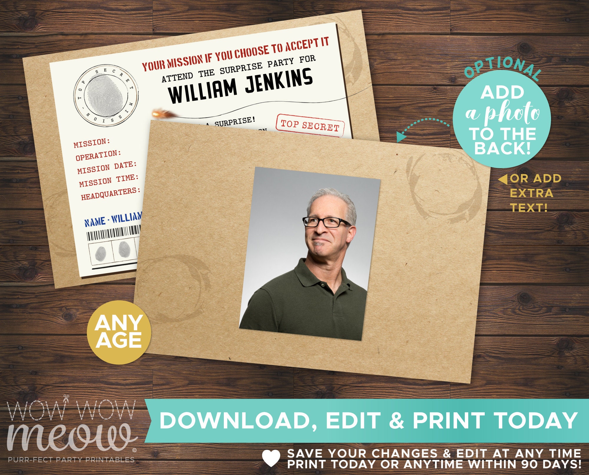 Mission Impossible Invitation Surprise Birthday Invite INSTANT - Etsy UK