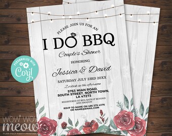 I Do BBQ Invitation I Do BBQ Couples Shower Invitation I Do - Etsy