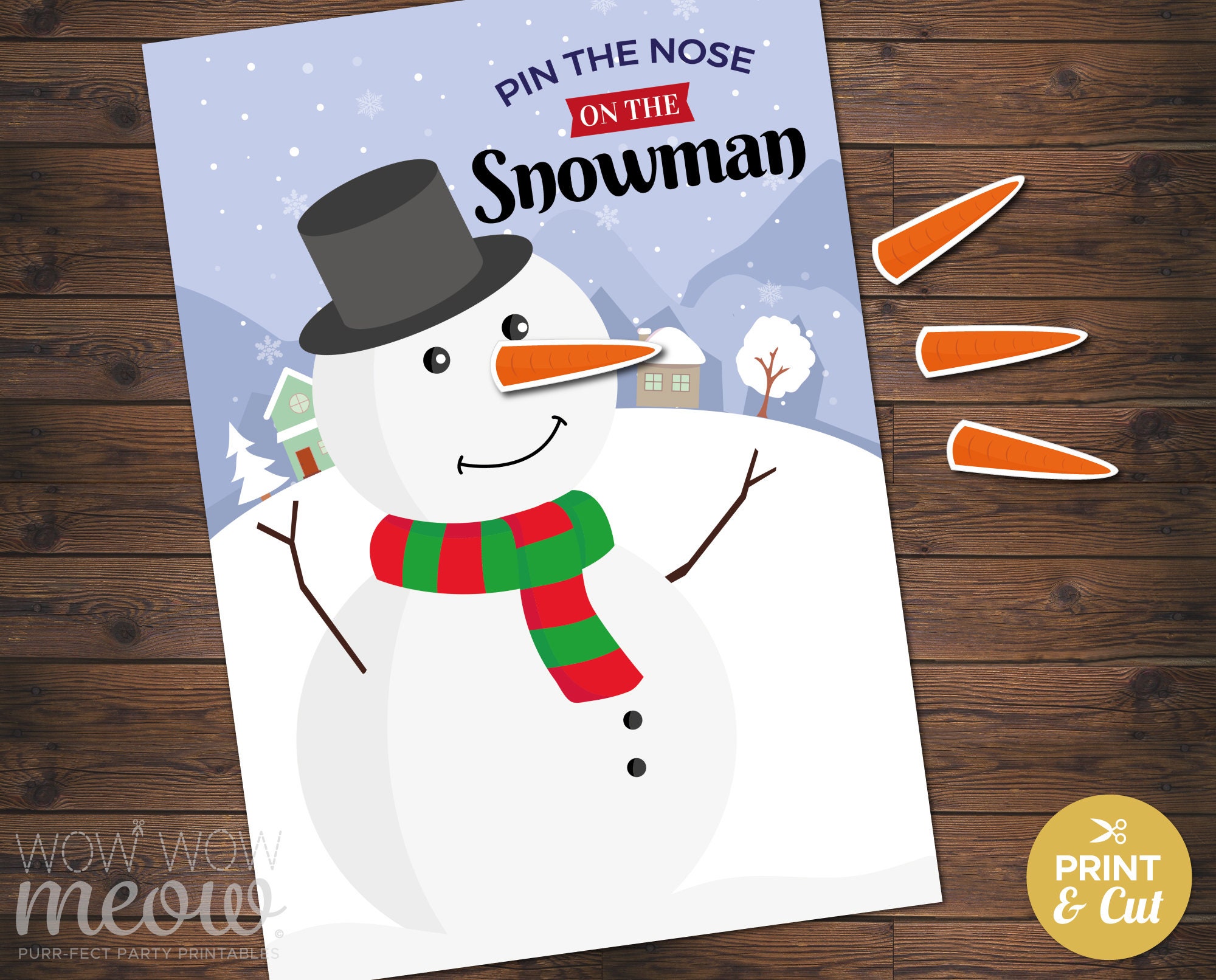 Pin the Nose on the Snowman Game Christmas Festive Printable - Etsy UK