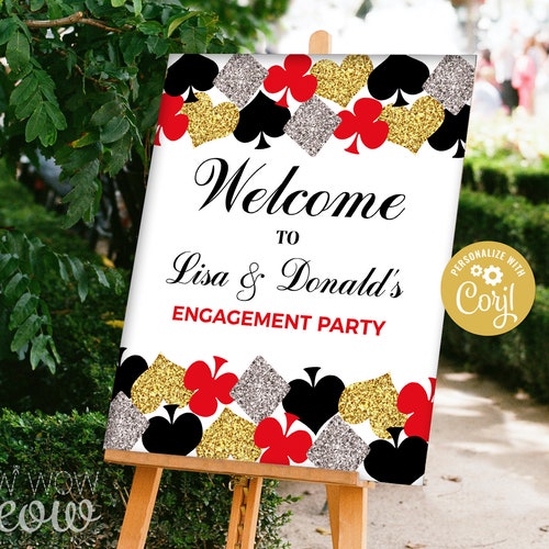 Birthday Las Vegas Editable Welcome Sign Any Age Party 16 - Etsy