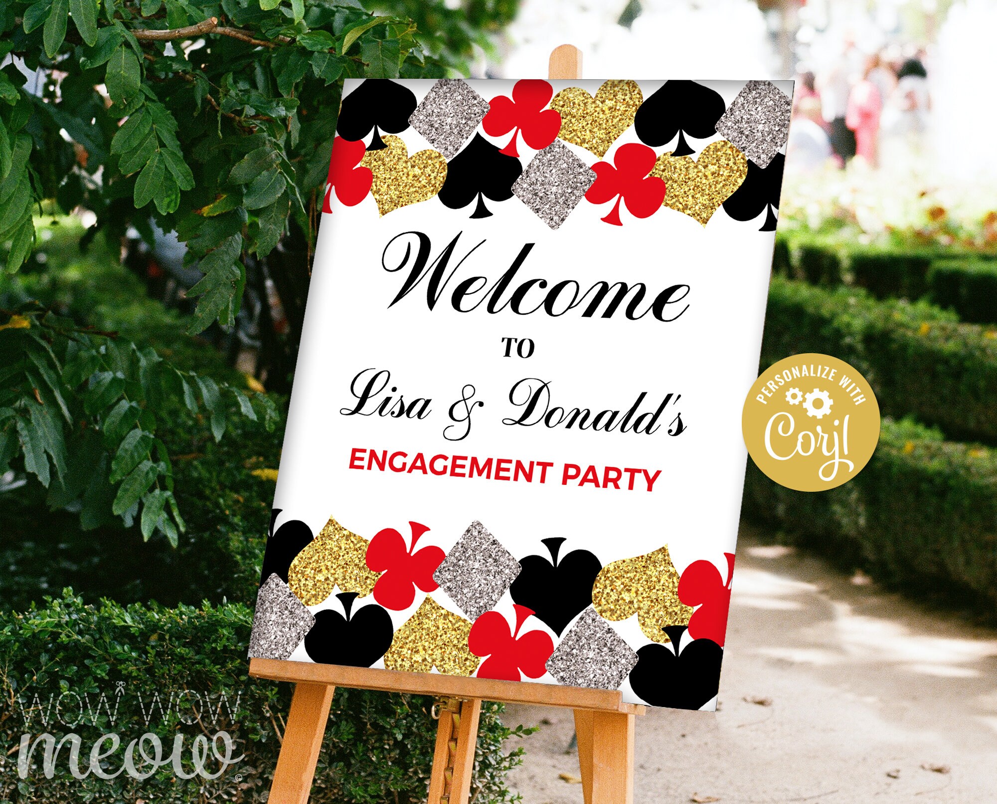 Wedding Playing Cards Editable Sign Engagement Birthday Party | Etsy