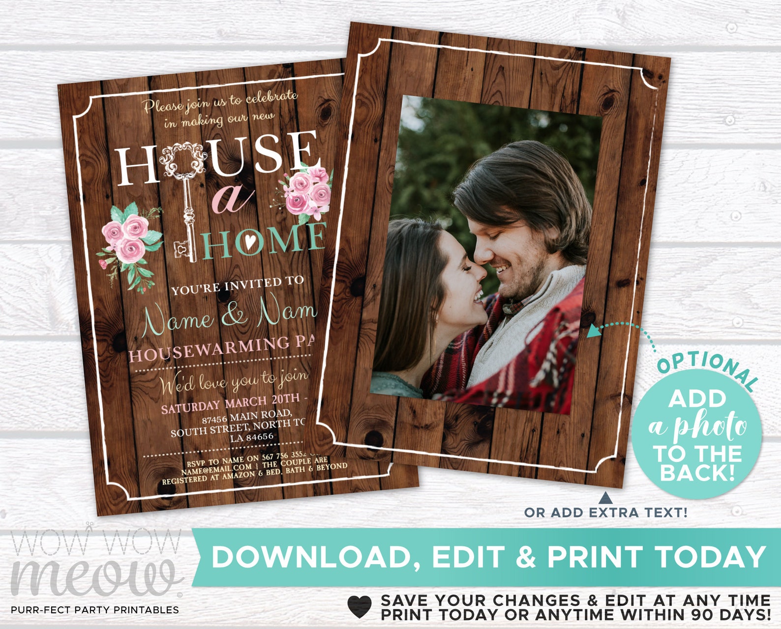 Rustic Housewarming Invitations New House Invites Home Sweet - Etsy