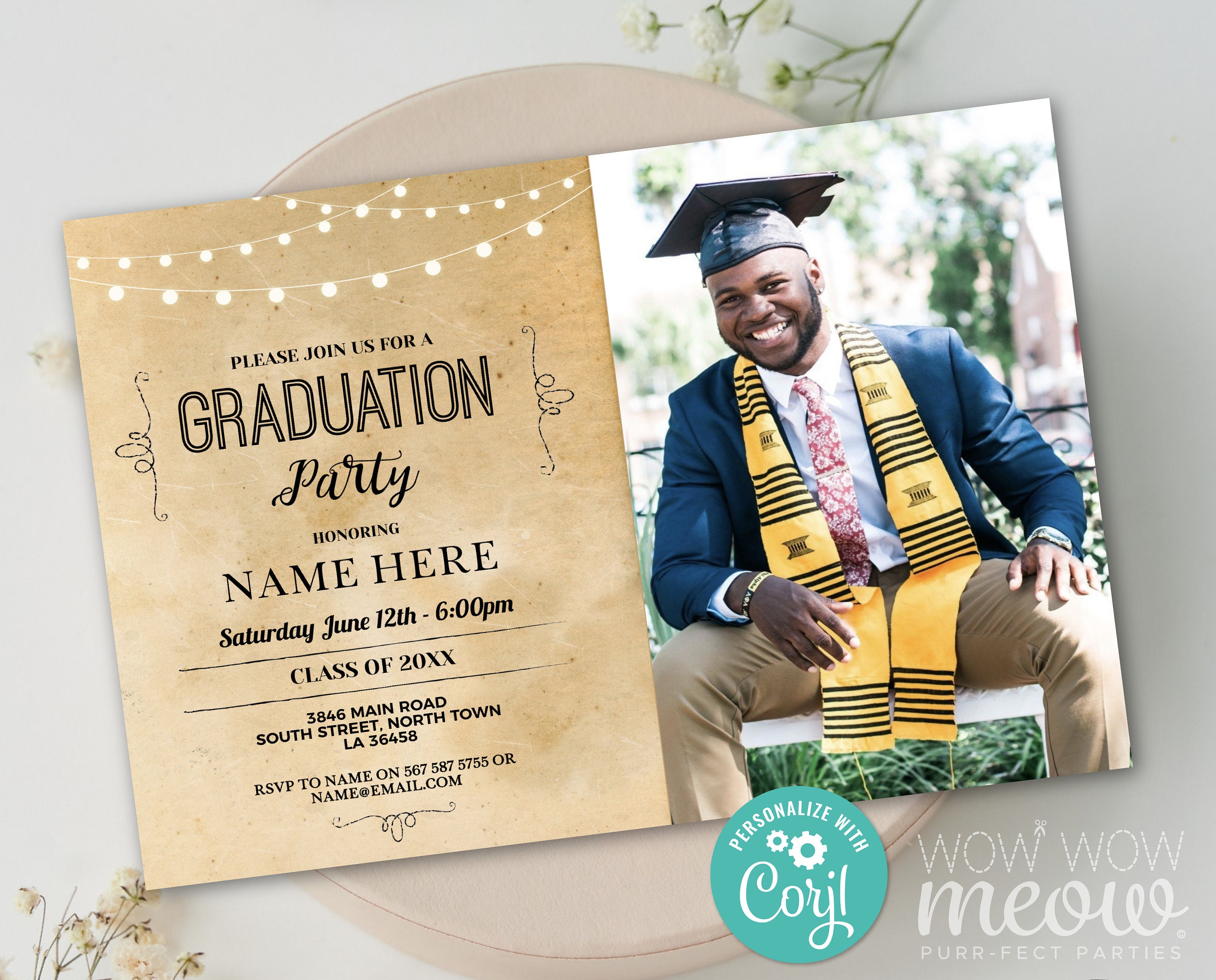 Vintage Graduation Invitations