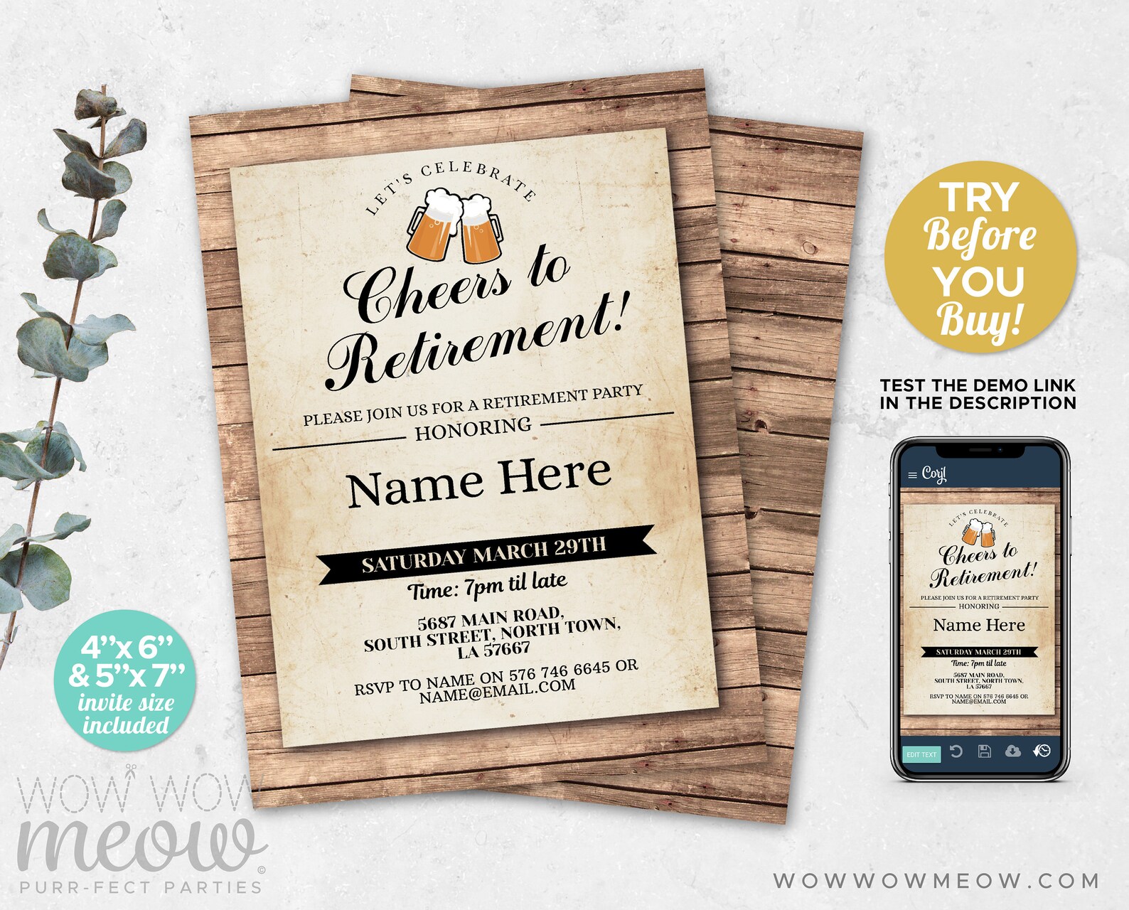 Cheers to Retirement Invitation Beers Retired Invite Letter Pub Instant ...