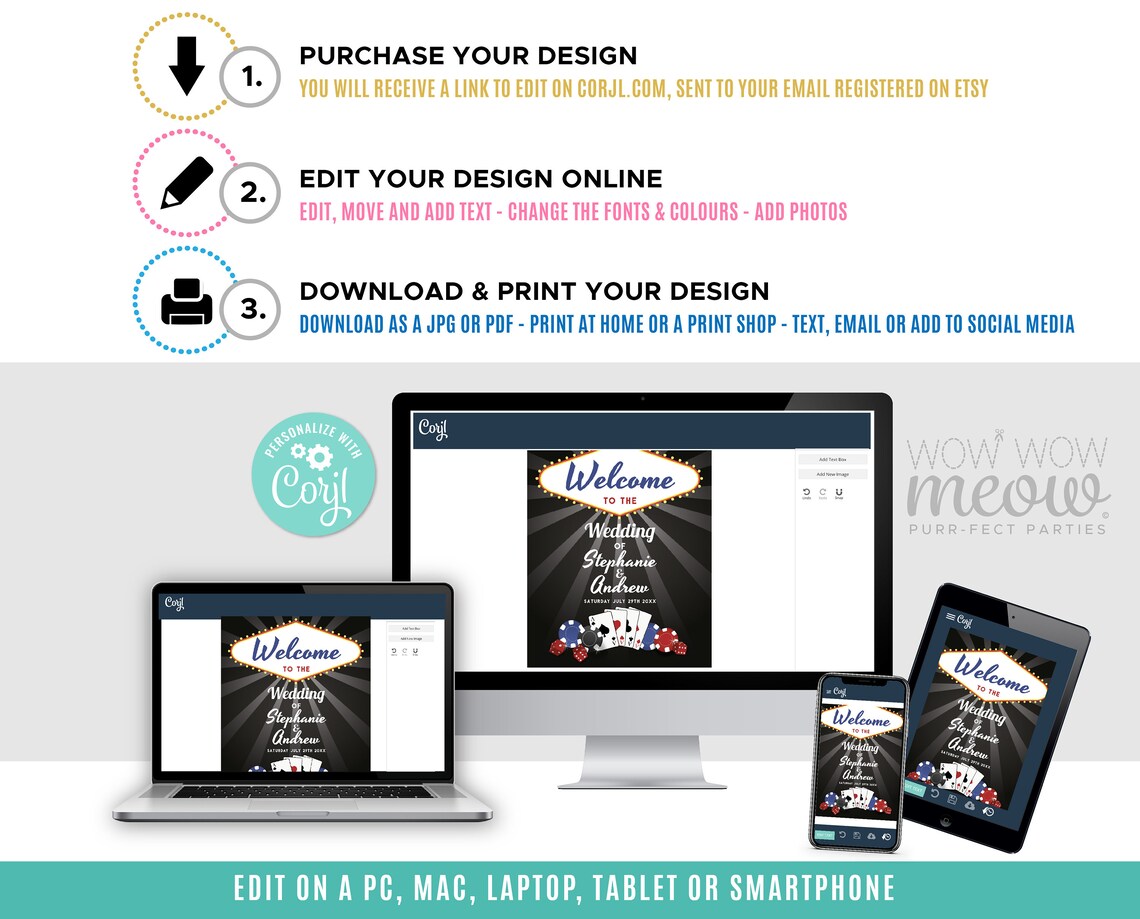 Las Vegas Editable Sign Ceremony Casino Party 16 X 20 Inches - Etsy