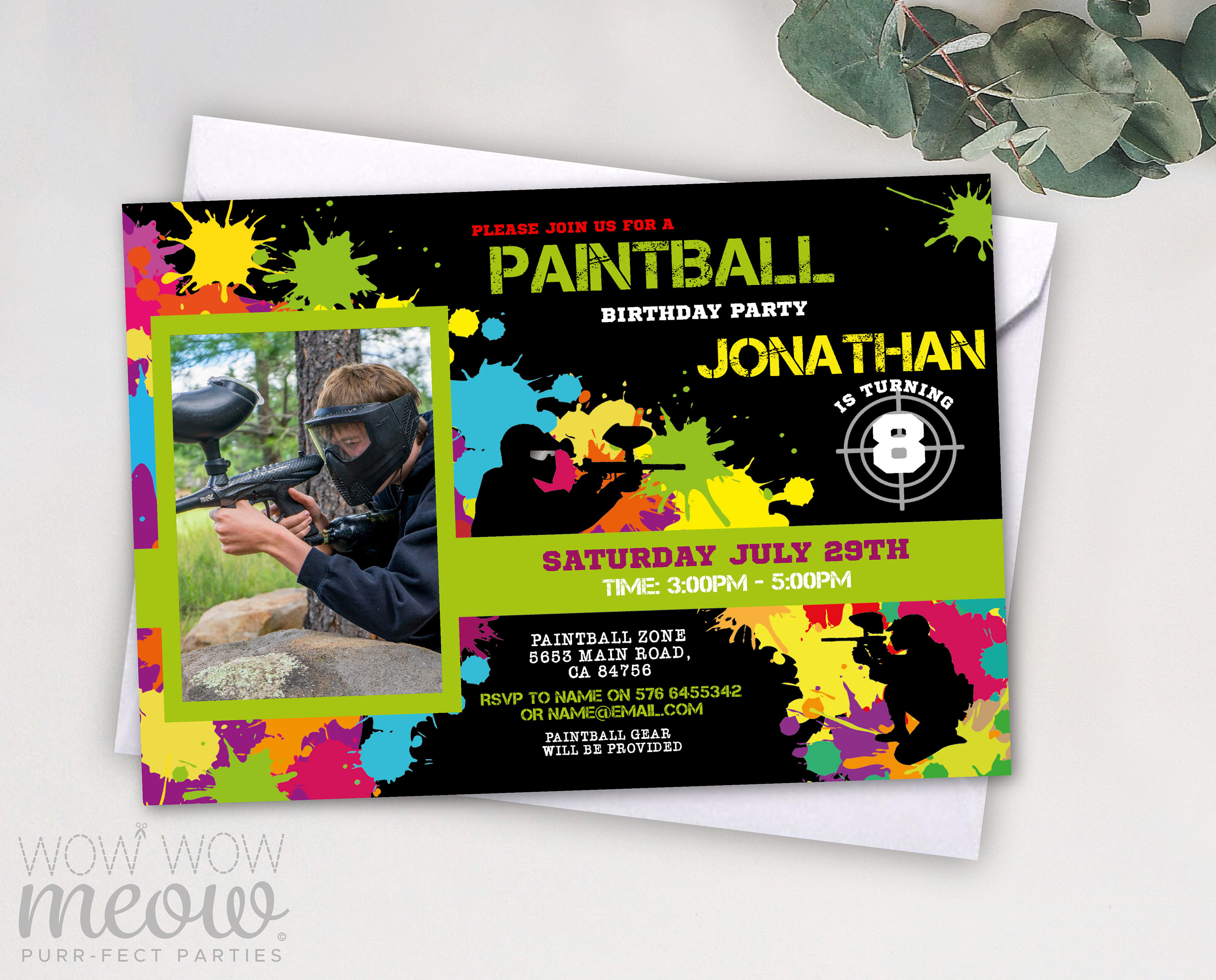 Invitaciones De Paintball Para Imprimir