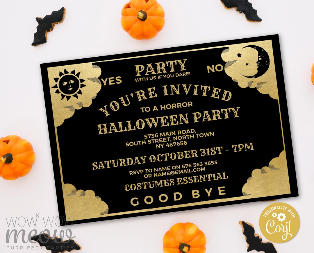 Ouija Halloween Party Invitations Printable Mystical INSTANT - Etsy