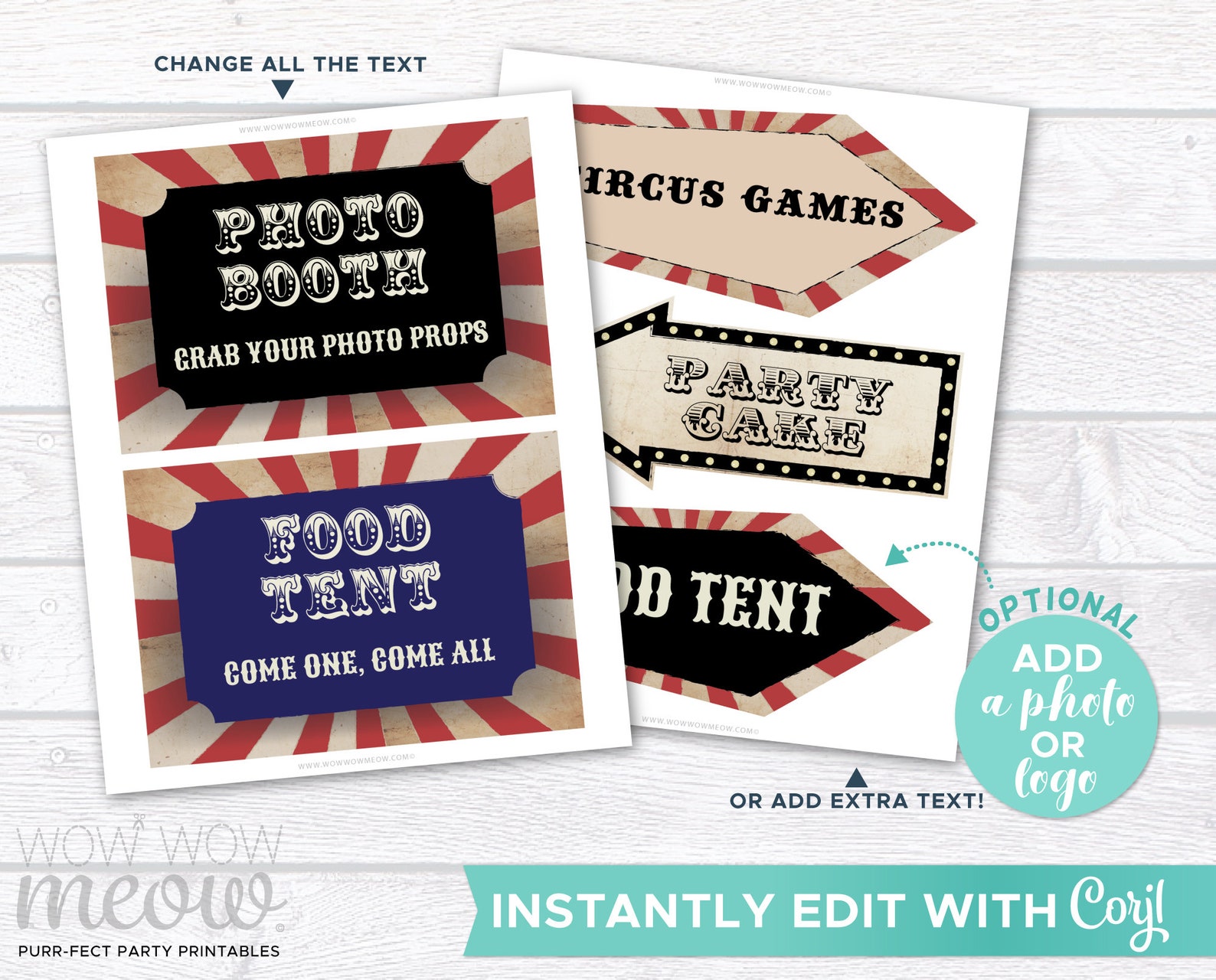 14 Vintage Circus Signs Printable INSTANT DOWNLOAD Party - Etsy