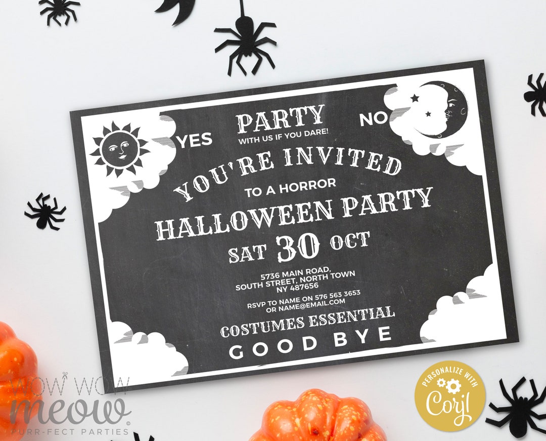 Ouija Halloween Party Invitations Printable Mystical INSTANT DOWNLOAD ...