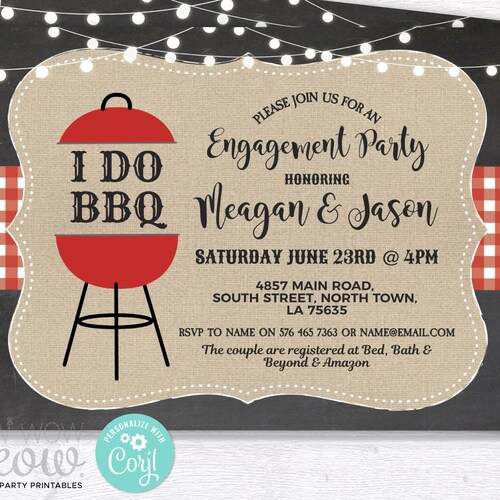 We Do BBQ Invitation I Do BBQ Instant Download Printable - Etsy