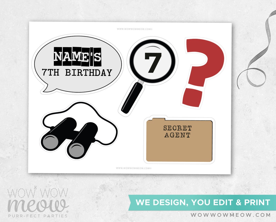 Secret Agent Cakes Toppers Birthday Cakes Spy DOWNLOAD Editable ...