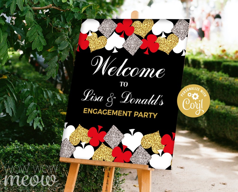 Wedding Playing Cards Editable Sign Engagement Birthday Party - Etsy