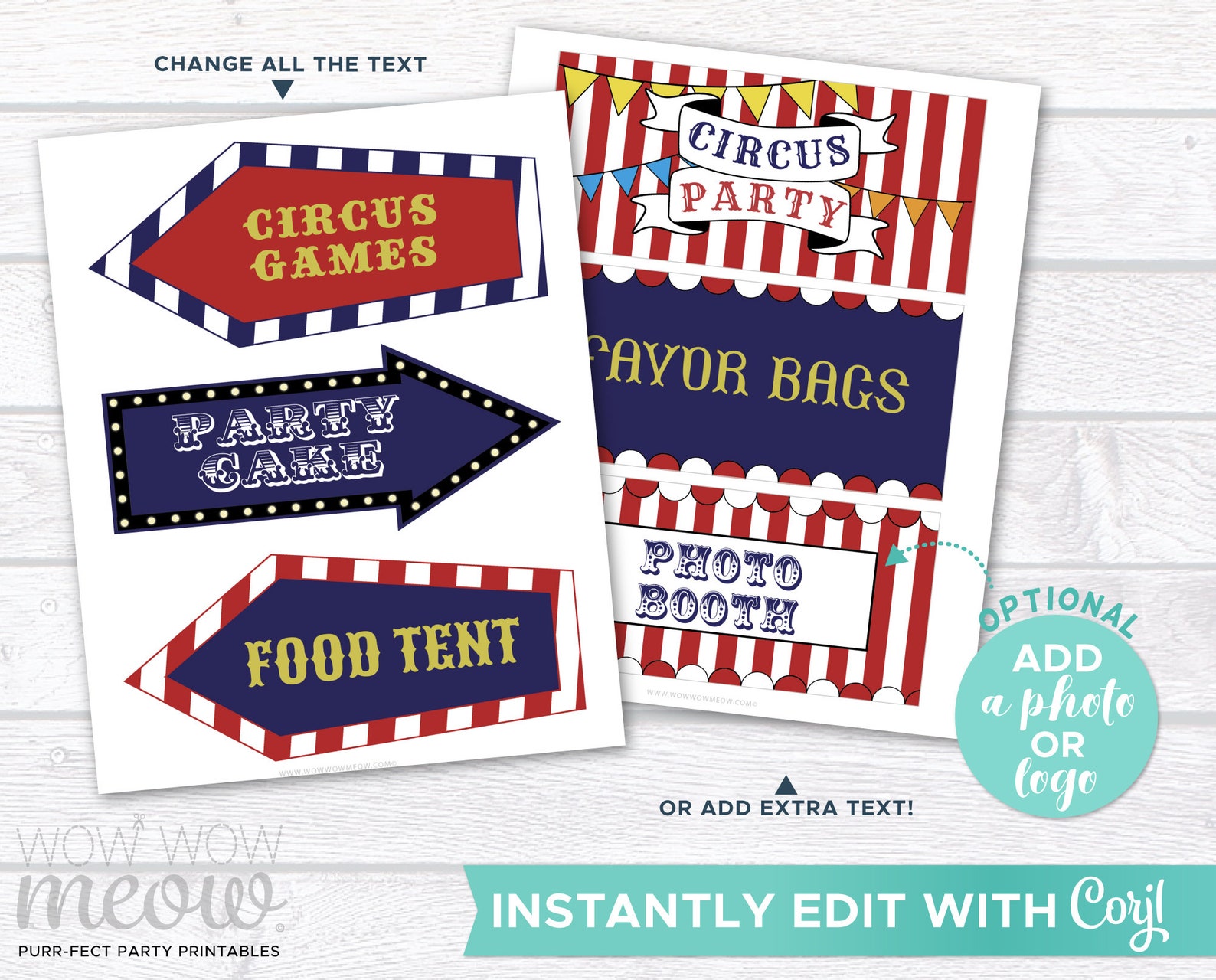 Circus Party Signs INSTANT DOWNLOAD Direction Arrow Signpost ...