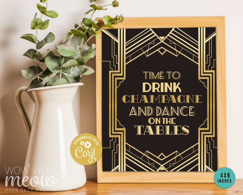 Art Deco Signs 1920s Welcome Poster Birthday Party Twenties - Etsy