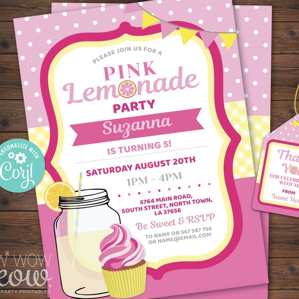 Pink Lemonade Invite - Etsy