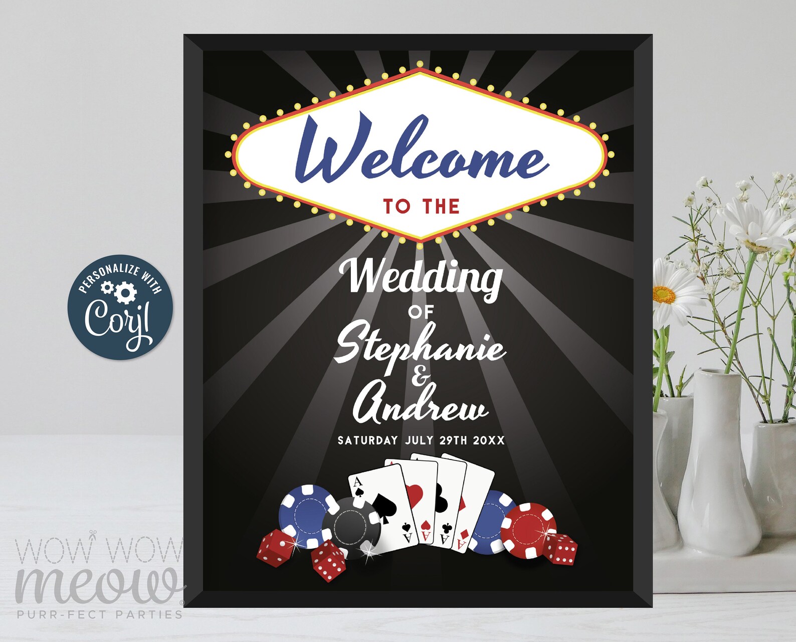 Las Vegas Editable Sign Ceremony Casino Party 16 X 20 Inches - Etsy