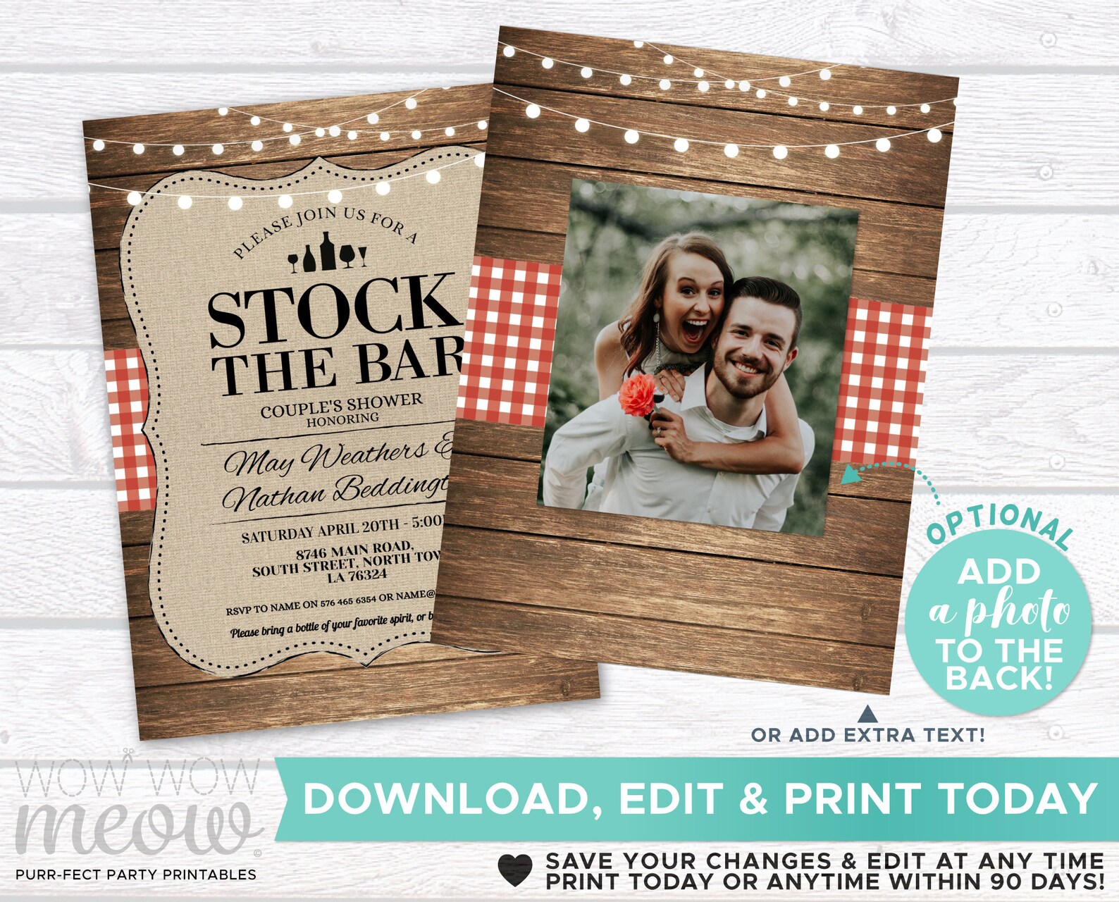 Stock the Bar Invitation BBQ Engagement Invite Couples Shower Party ...