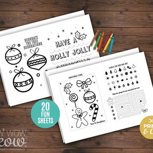 Christmas Activity Coloring Book Printable Children's Xmas Sheets ...