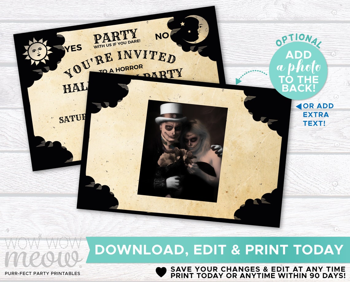 Ouija Halloween Party Invitations Printable Mystical INSTANT | Etsy