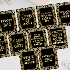 Art Deco Signs Welcome 1920s Poster Birthday Party Twenties 8.5 X 11 ...