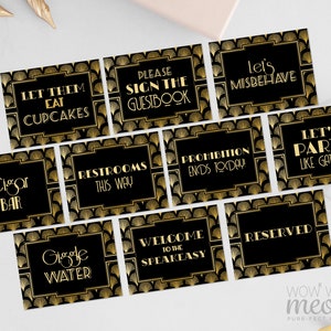 Art Deco Signs Welcome 1920s Poster Birthday Party Twenties 8.5 X 11 ...