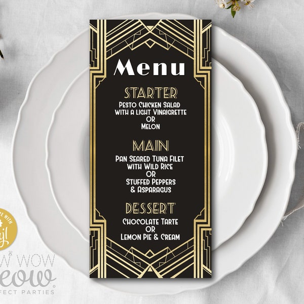 Art Deco Menu - Etsy
