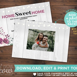 Home Sweet Home Housewarming Invitation INSTANT DOWNLOAD Rustic New ...