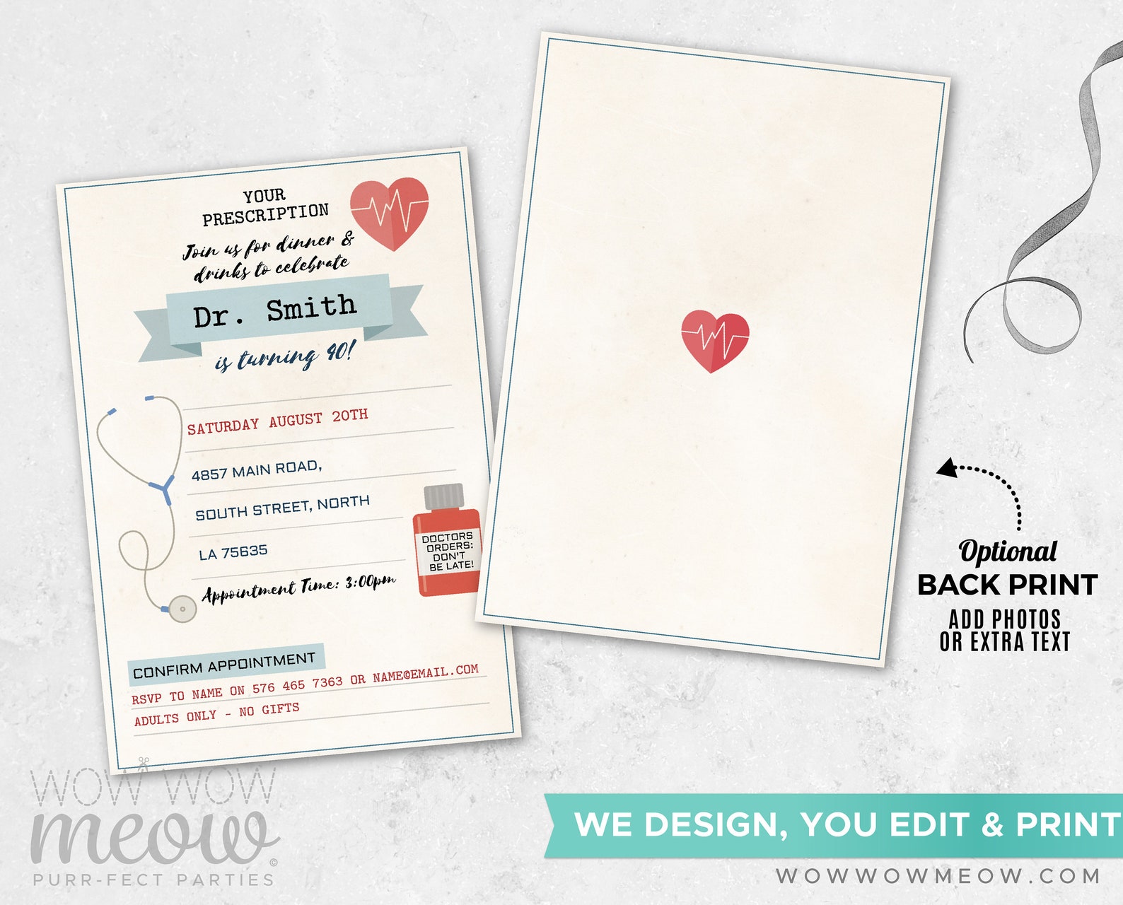 Doctor Invitation Prescription Invite Dr. Birthday Party - Etsy
