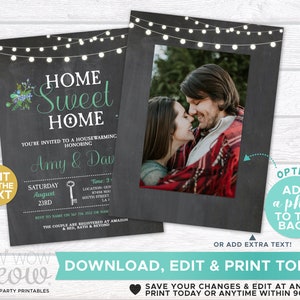 Housewarming Invite New House Invitation Home Sweet Home Couples Party ...