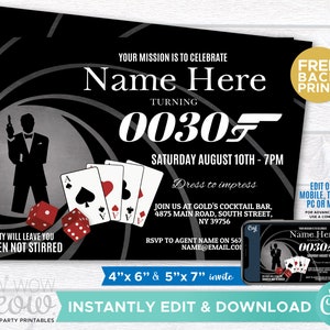 Secret Agent Invitation Spy Party Invite INSTANT DOWNLOAD Detective ...