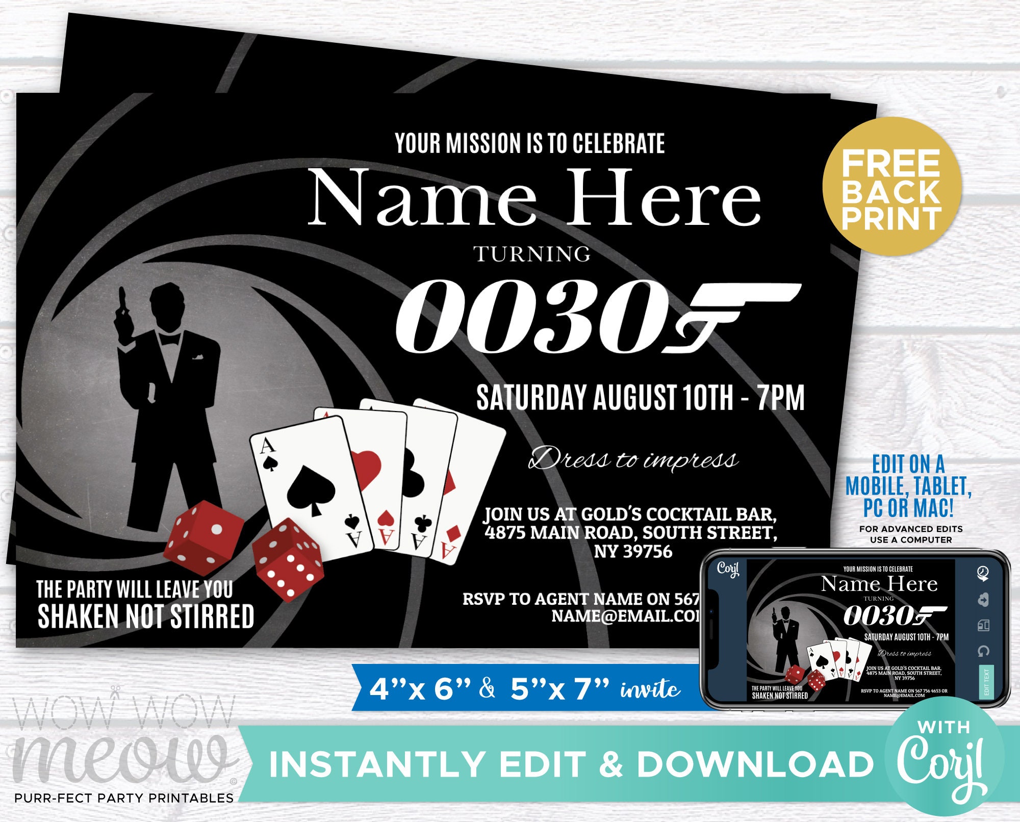 Secret Agent Invitation Spy Party Invite INSTANT DOWNLOAD - Etsy UK