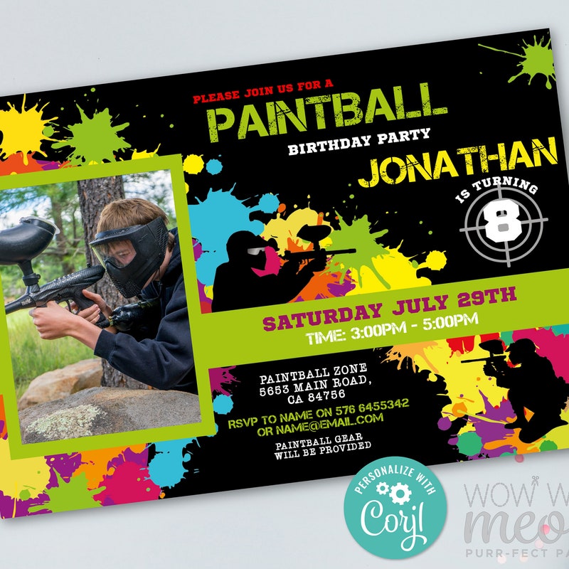 Paintball Invitation - Etsy