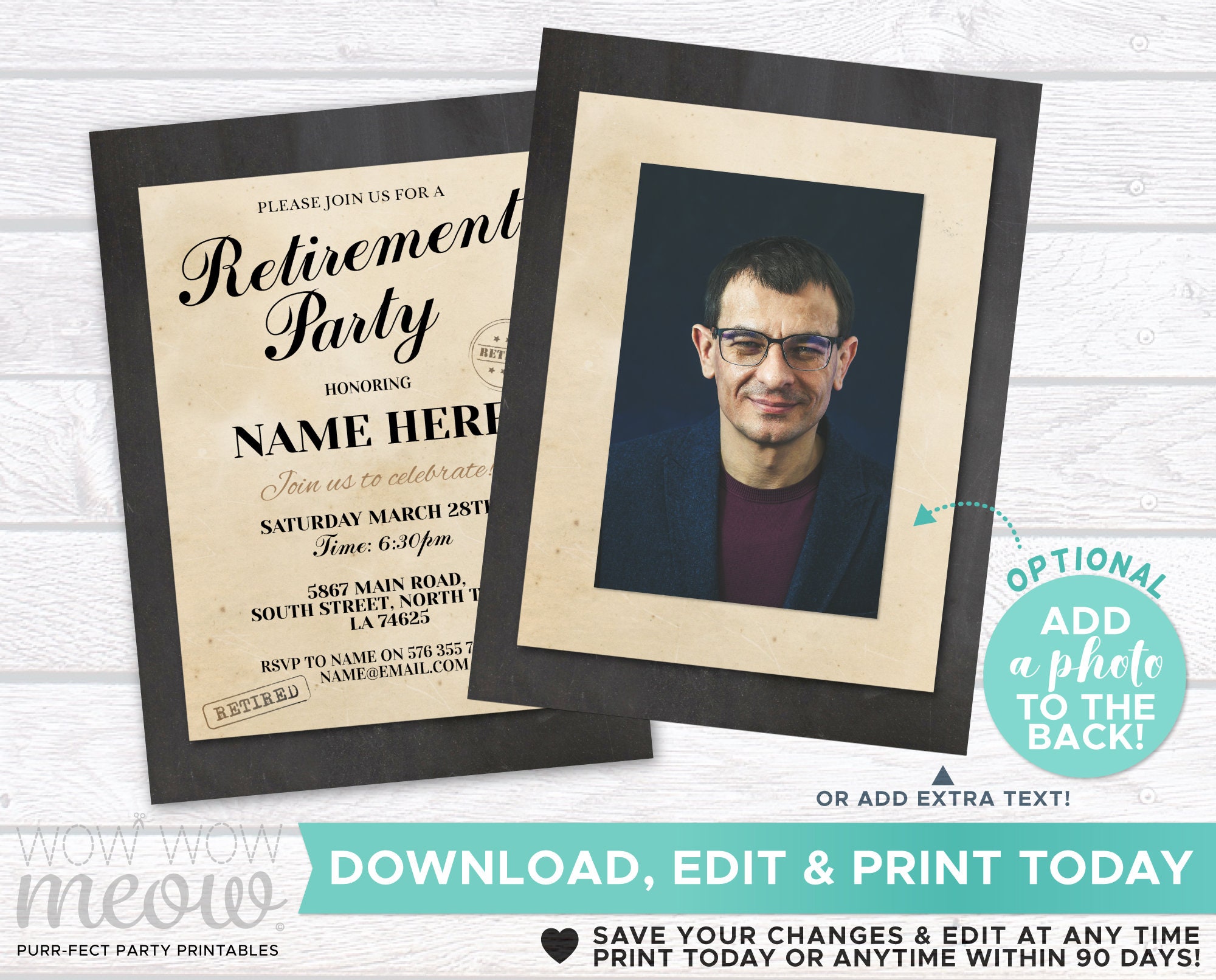 Buy Retirement Invitation Invite Retired Instant Download Online in ...
