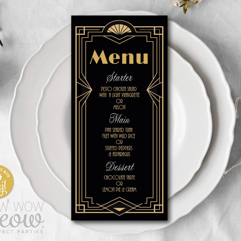 Art Deco Menu - Etsy